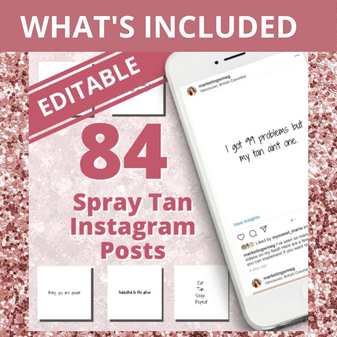 Spray Tan Instagram Templates the Complete Social Media - Etsy