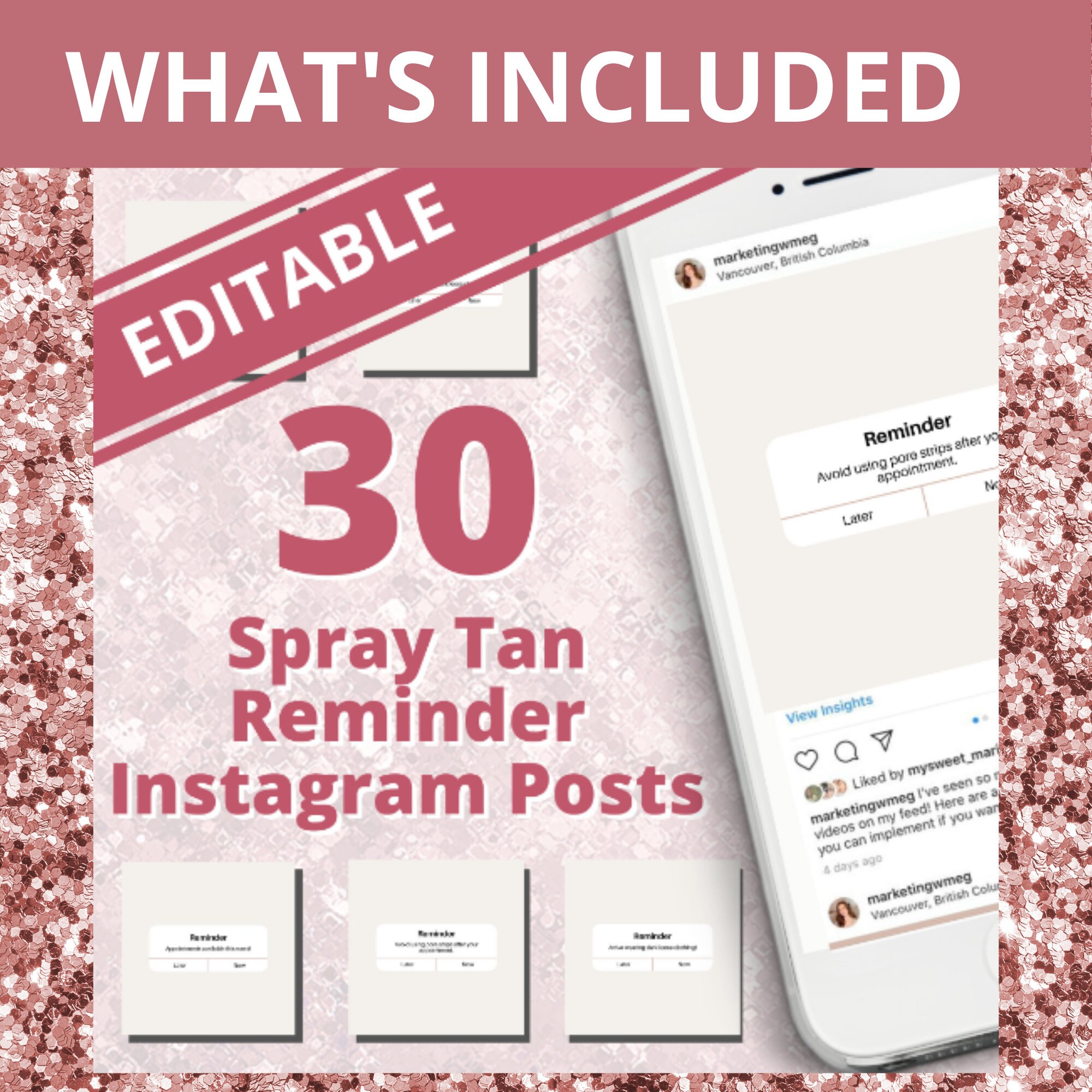 Spray Tan Instagram Templates the Complete Social Media - Etsy