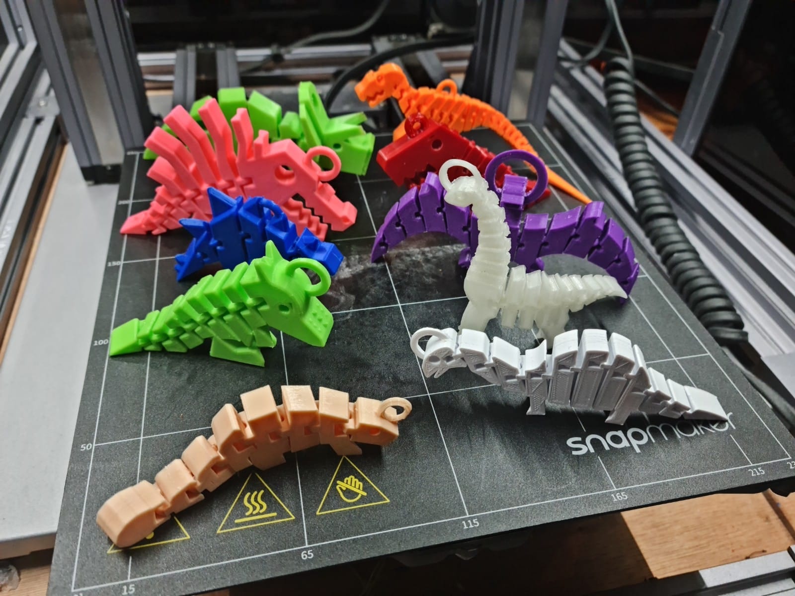 NEW 3D Printed Flexi Fidget Dinosaur Keyrings/bag Clips - Etsy UK