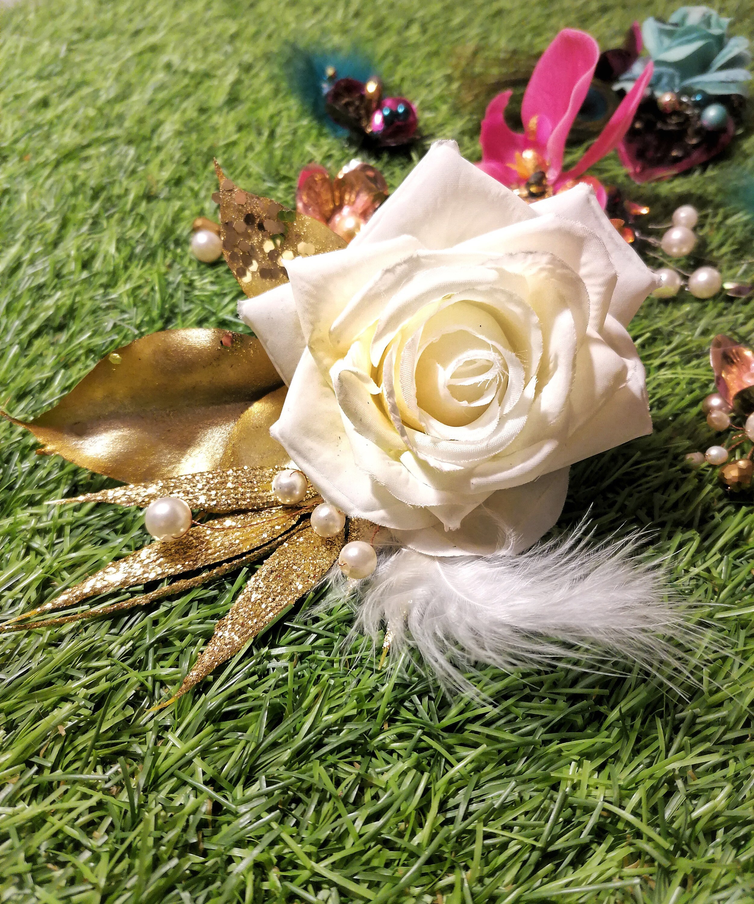 Marie White Gold Rose Brooch Marie Antoinette Wedding - Etsy