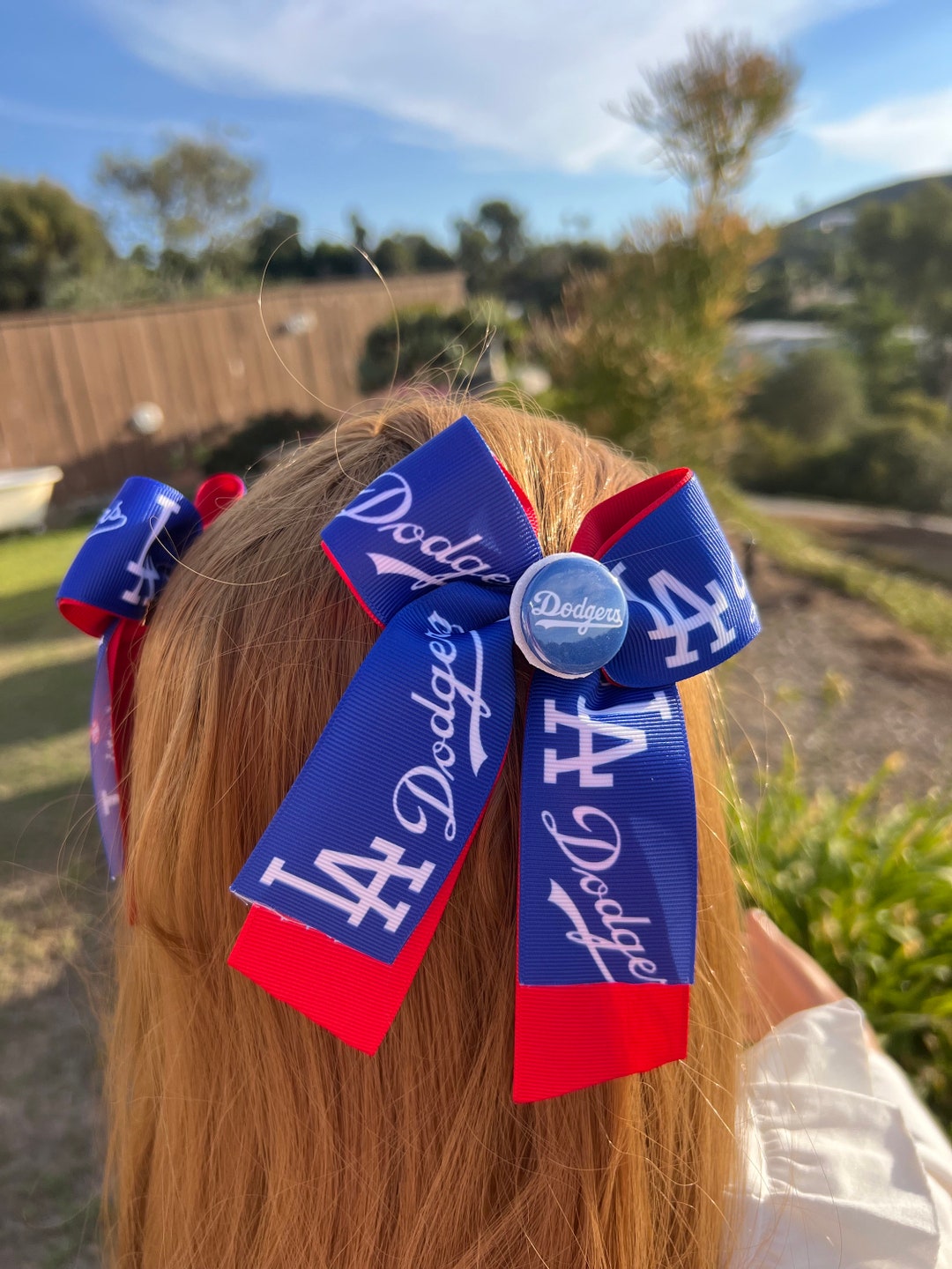 Pair of Small Bows Inspired by the Dodgers, Dodgers Little Bows, Bows ...