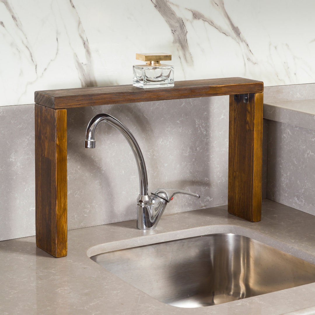 Over the Sink Shelf Bathroom Decor, Over the Stove Spice Rack Wood ...