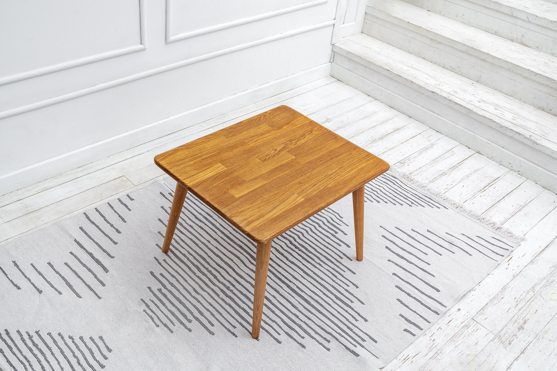 Small Oak Wood Low Coffee Table, Rectangle Coffee Table Livingroom ...