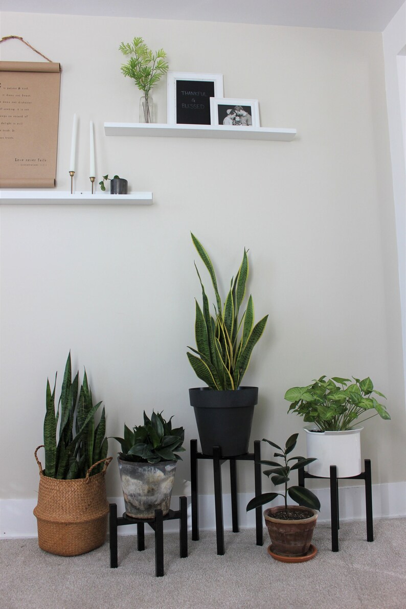 Modern Metal Plant Stand-black| Indoor/outdoor Plant Stand| Black ...