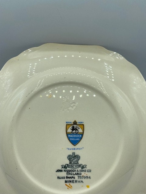 Vintage Royal Ivory Maddock England SUNBURST Plate - Etsy