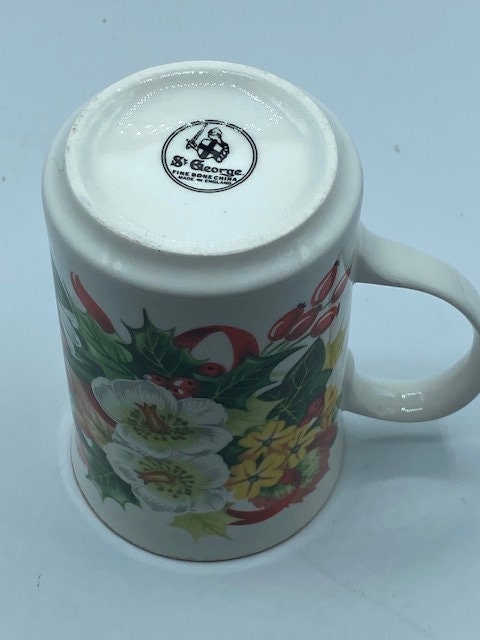 Vintage St George Fine Bone China Made in England Christmas Mug - Etsy