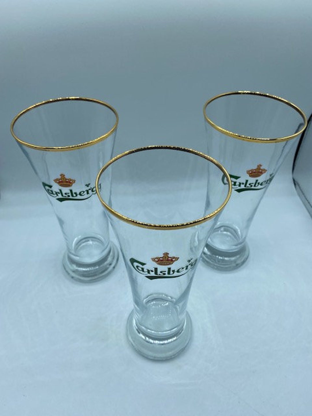 Vintage Calsberg Danish Beer Glass Gold Rimmed Pilsner Set of Three - Etsy