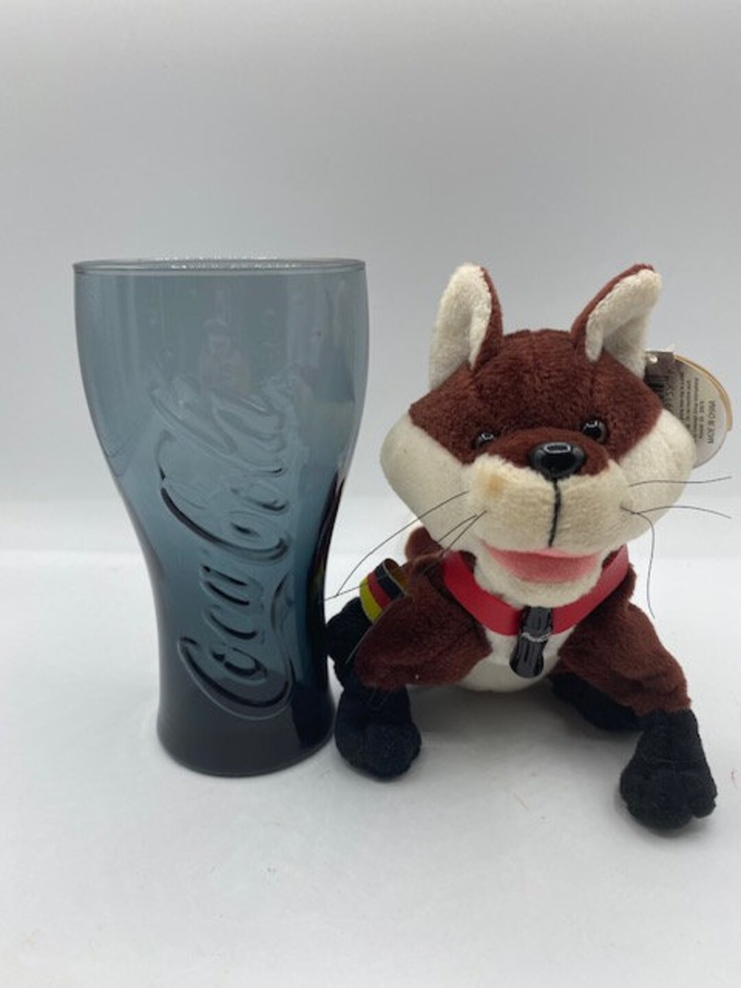 Vintage Bubbles Coca Cola Glass With Fannie the Fox Germany Beanie Baby ...