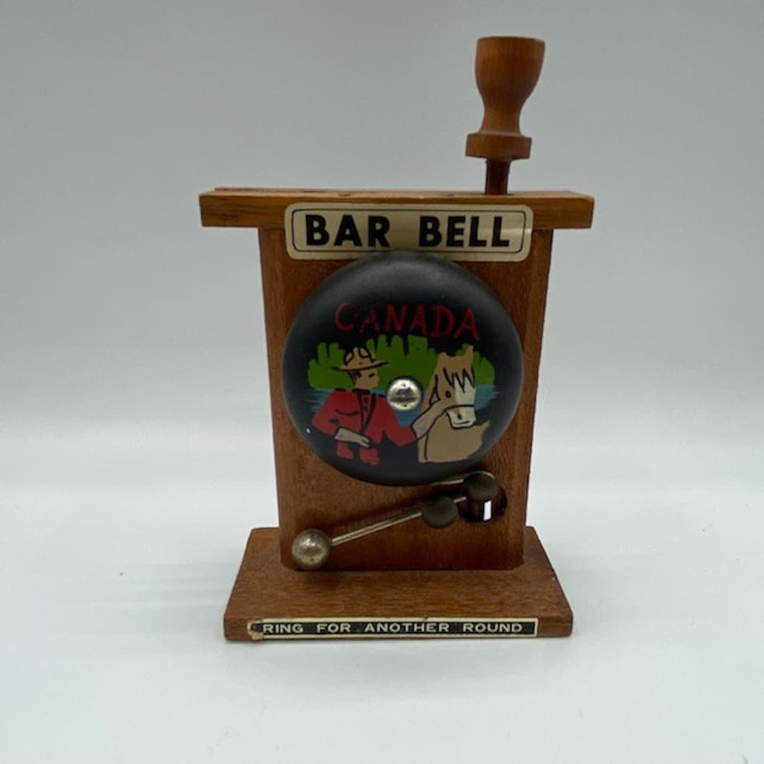 Vintage Bar Bell Ring for Another Round Japan Wood Rings Drinks Bells ...