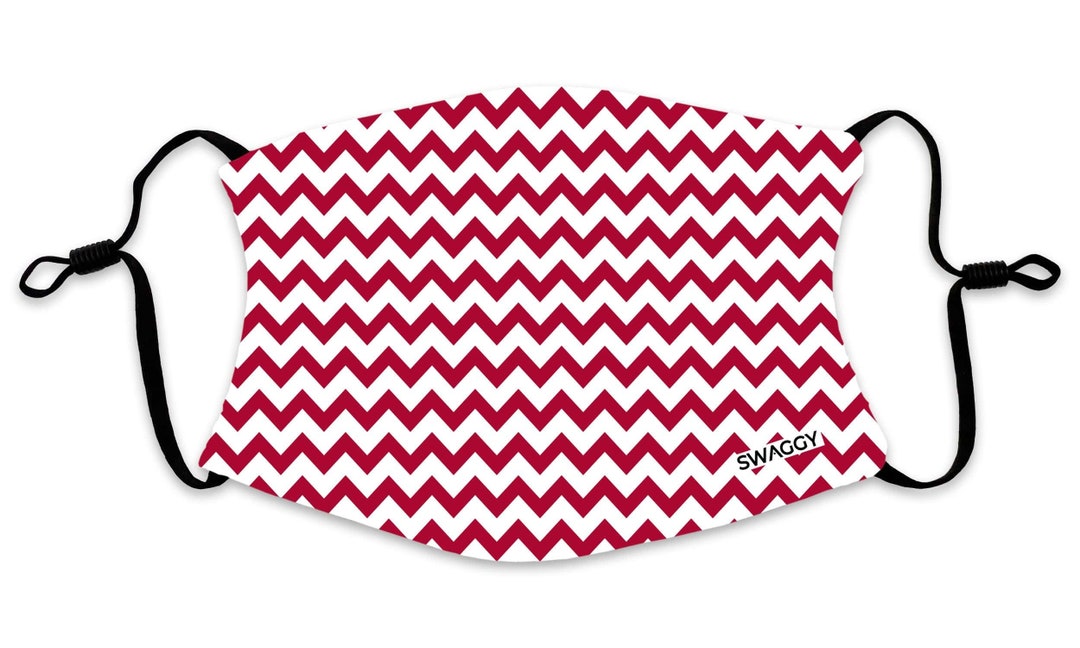 Red and White Chevron Face Mask - Etsy