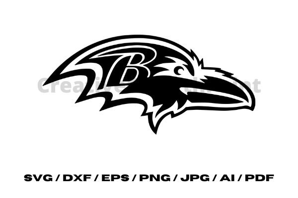 Baltimore Ravens Logo Silhouette svg png jpg dxf ai | Etsy