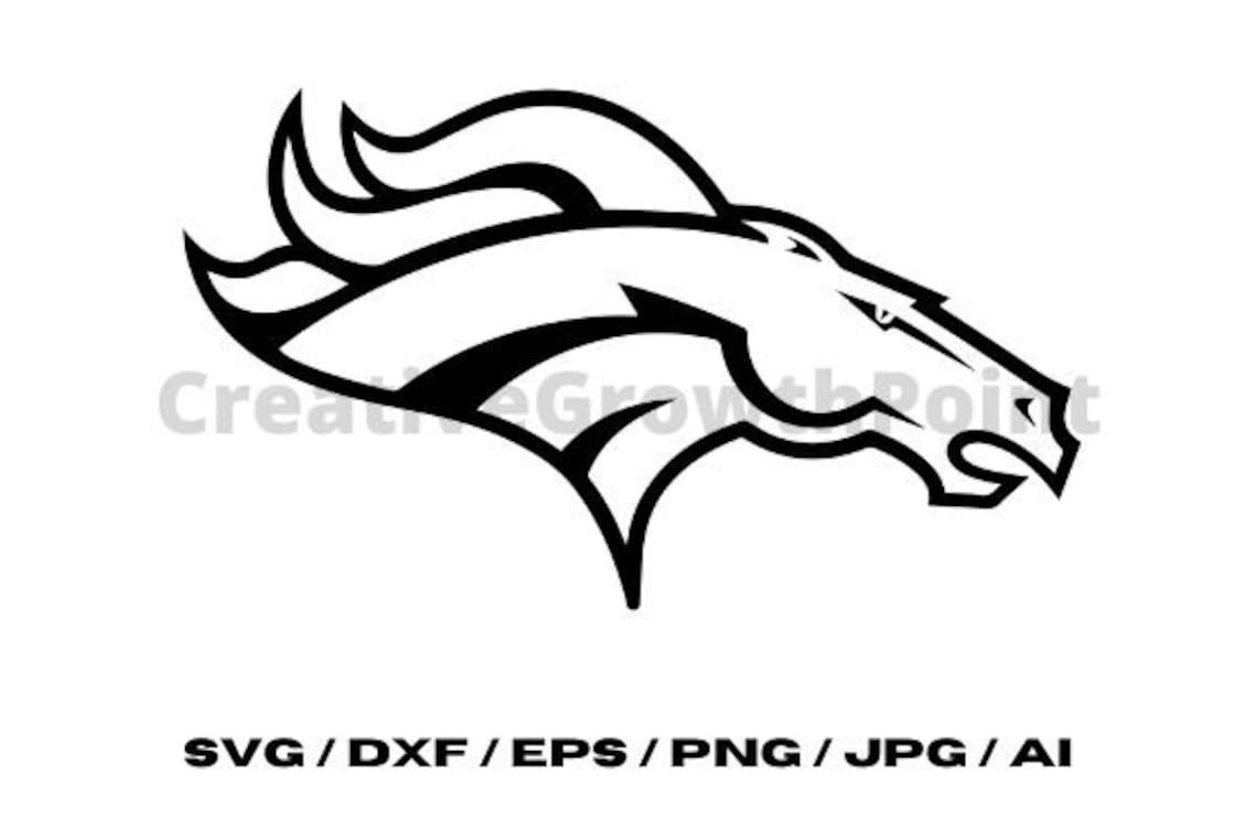 Denver Broncos Logo Silhouette svg png jpg dxf ai | Etsy