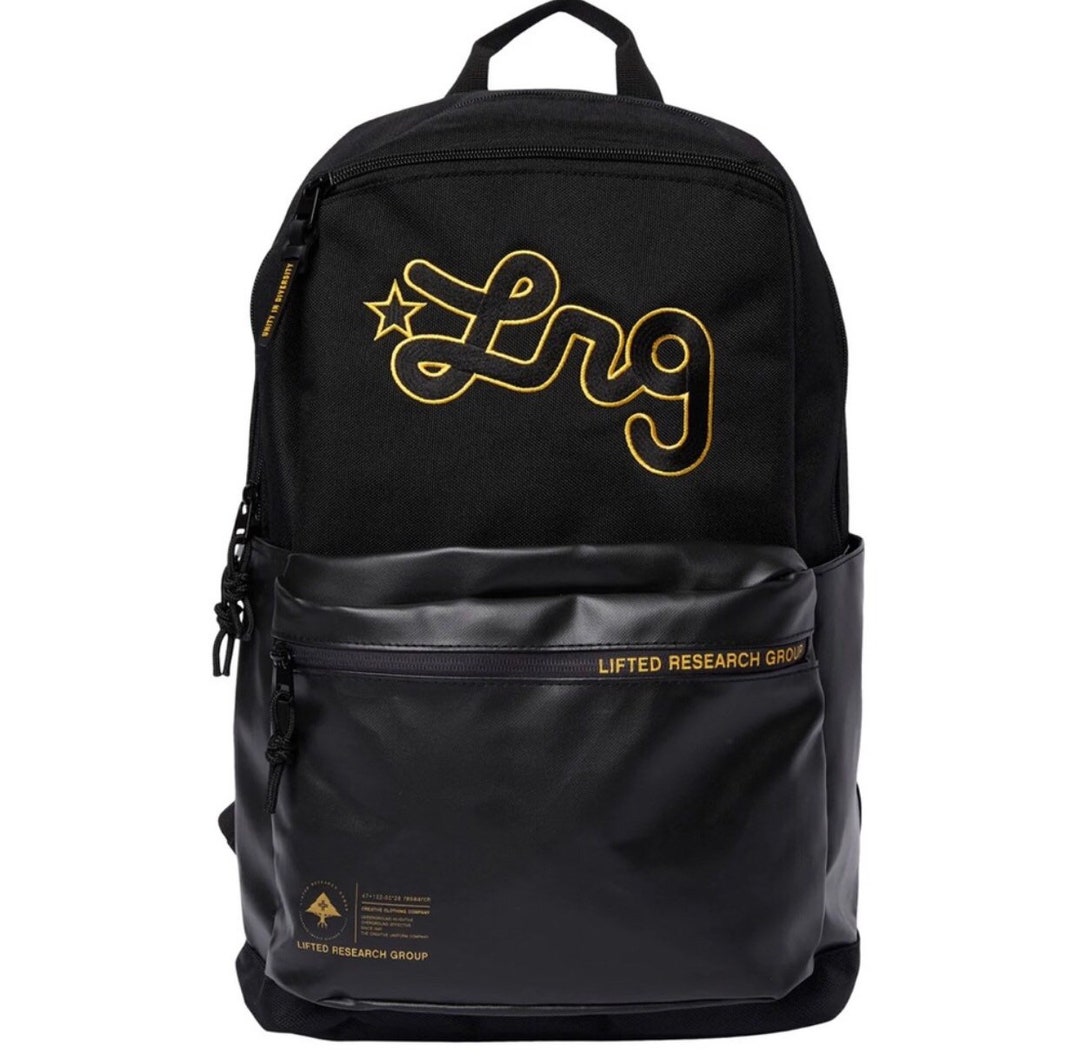 New Lrg Clothing Company Mens Framework Black/gold Backpack Bag ...