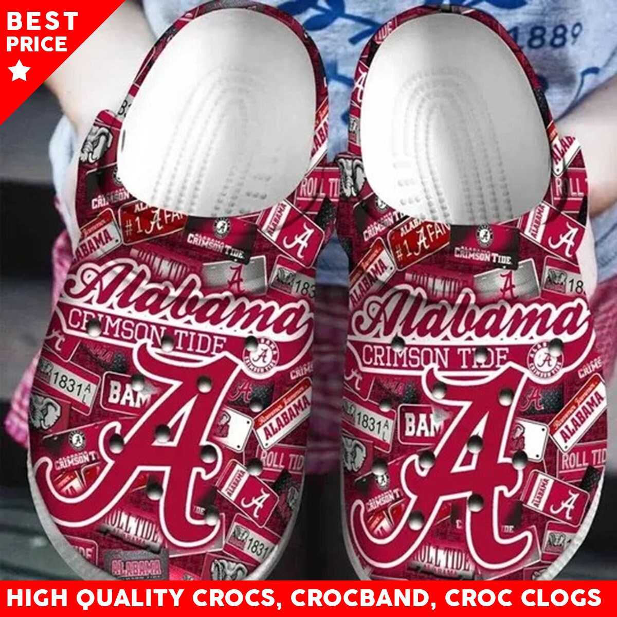 Alabama Crimson Tide Crocs Alabama Crimson Tide Clog Alabama | Etsy