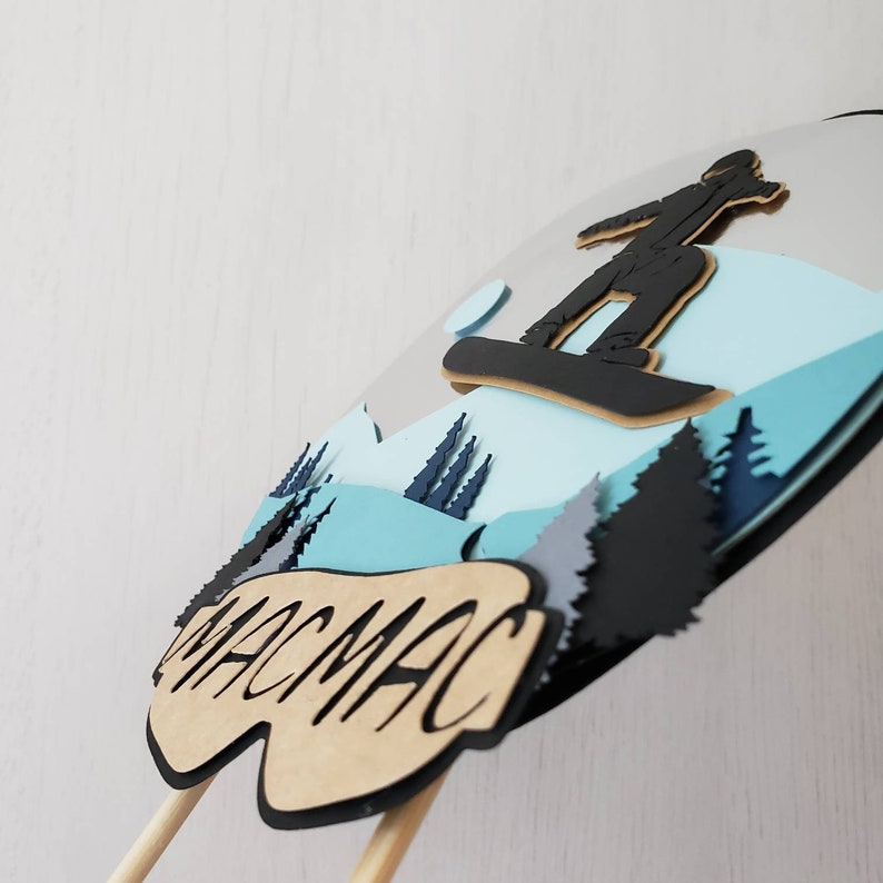 Snowboarding Themed Cake Topper - Etsy