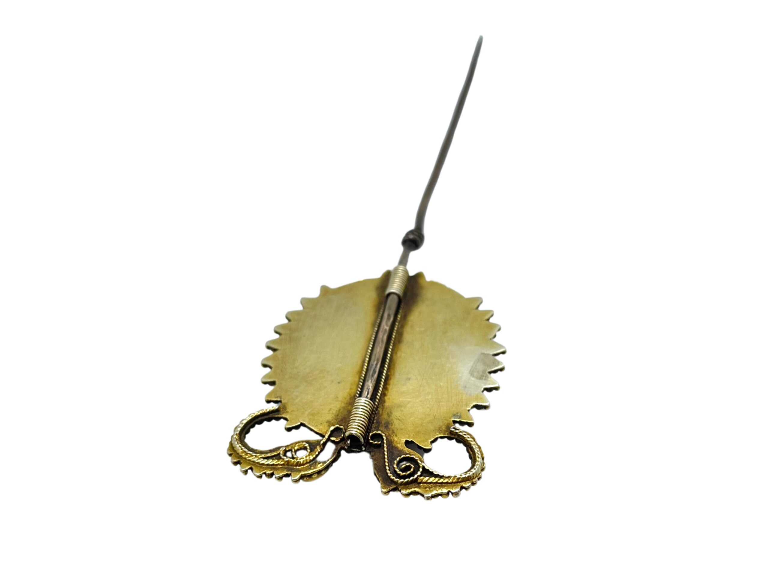 Antique Austro-hungarian Vermeil Glass Bead & Seed Pearl Filigree Stick ...