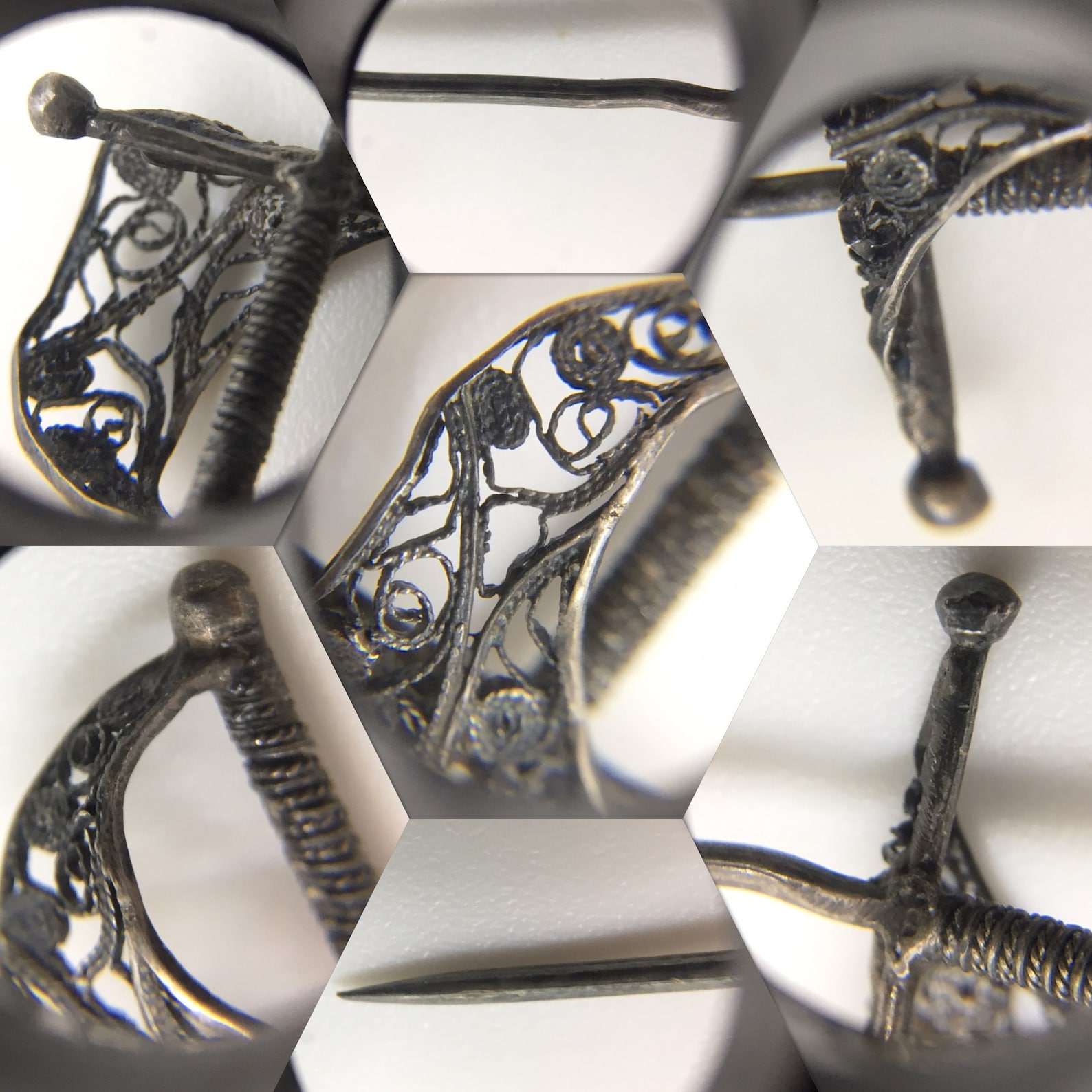 Antique Art Deco Sterling Silver Sword Filigree Stick Pin | Etsy