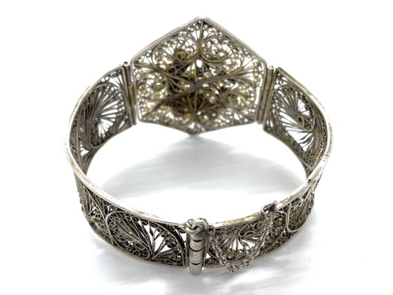 Antique Art Deco Egyptian Revival 800 Silver Filigree… - Gem