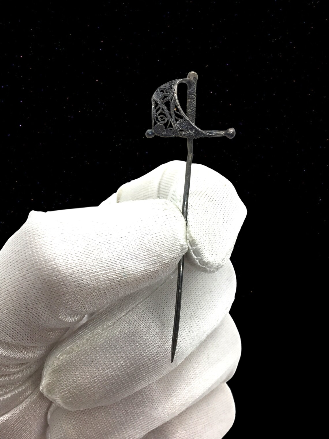 Antique Art Deco Sterling Silver Sword Filigree Stick Pin - Etsy