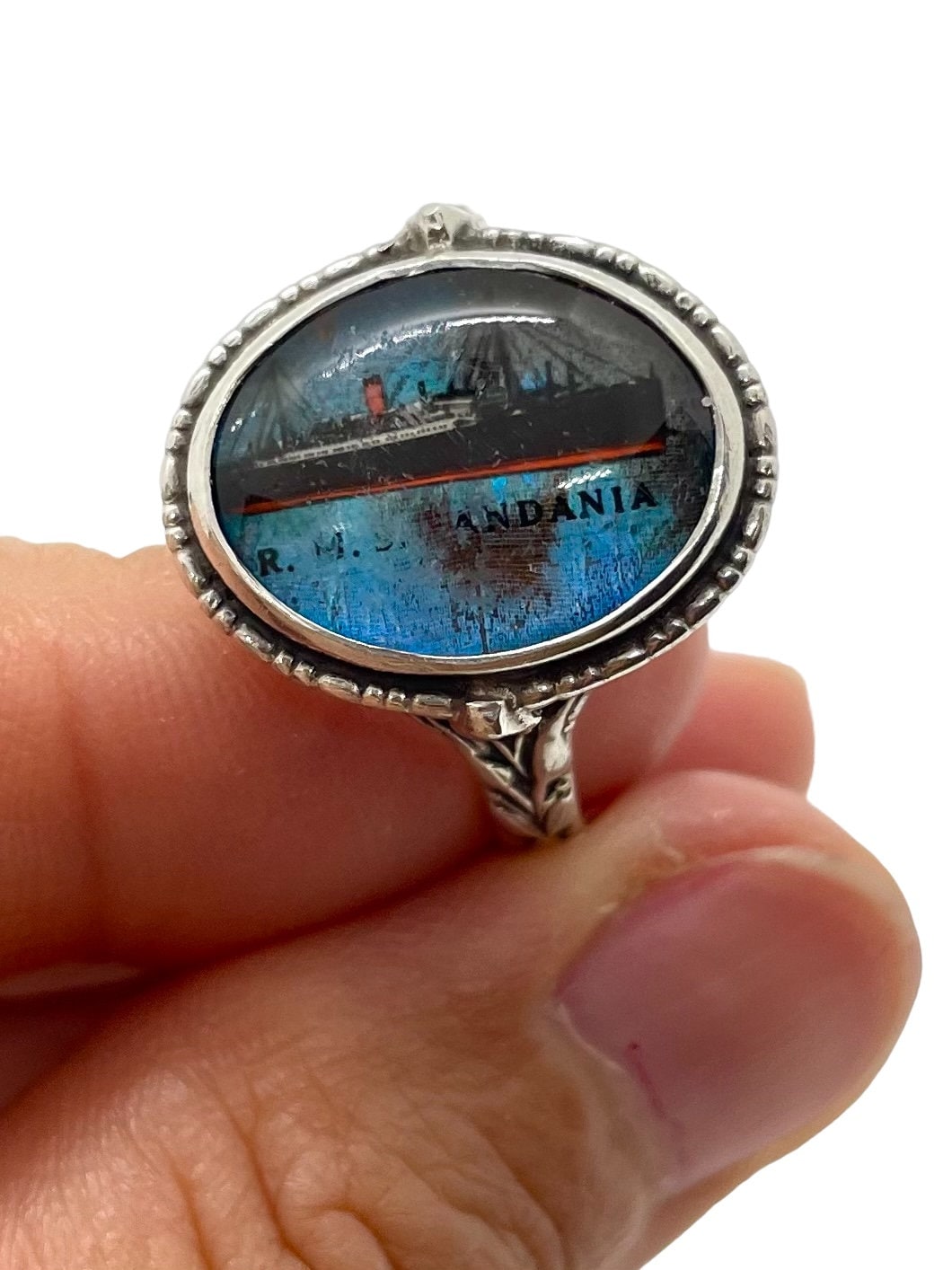 Antique Art Deco Sterling Silver Morpho Butterfly Wing R.M.S Andania ...