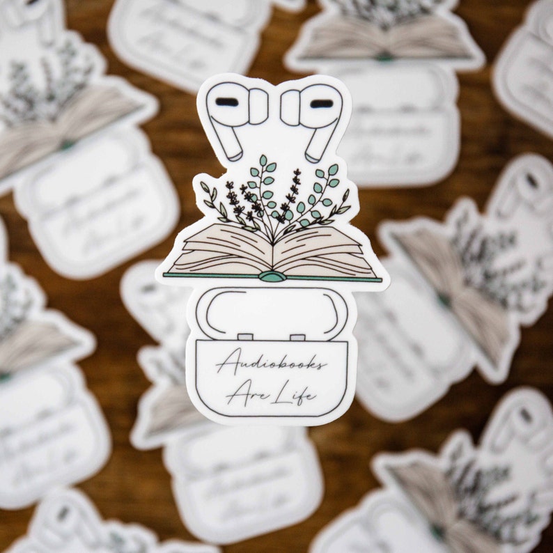 Audiobooks Airpods Sticker 3 Laptop Sticker - Etsy