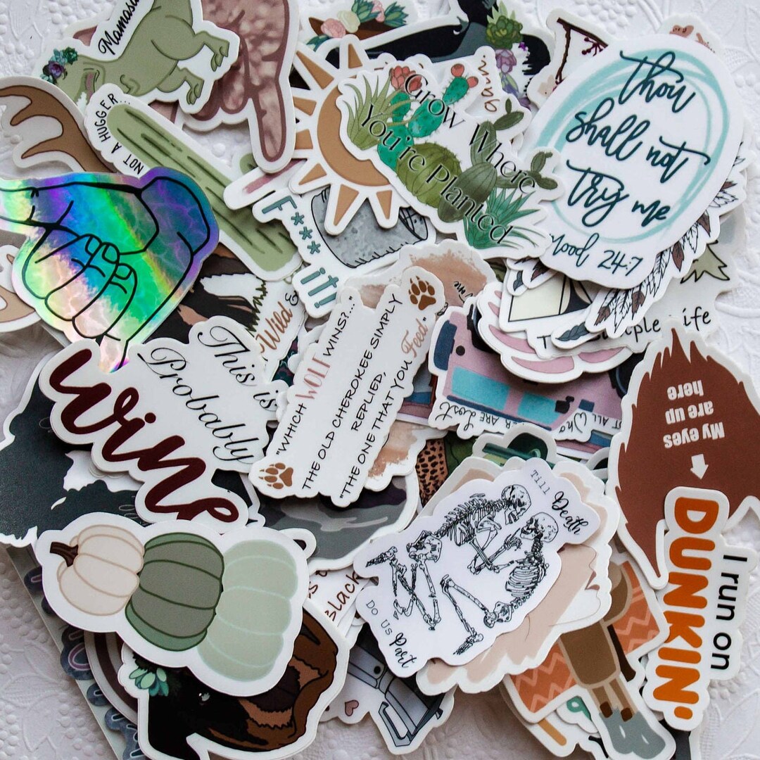 Mystery Bulk Vinyl Sticker Pack Discounted Hydro Flask Stickers Laptop ...