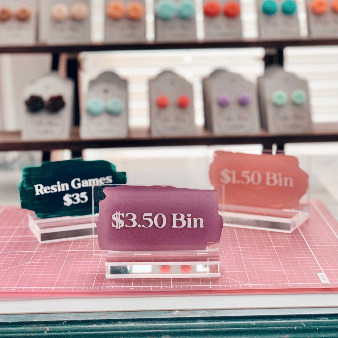 SINGLE Mini Pop up Shop Price Sign 3.2x2 Acrylic Craft Show - Etsy