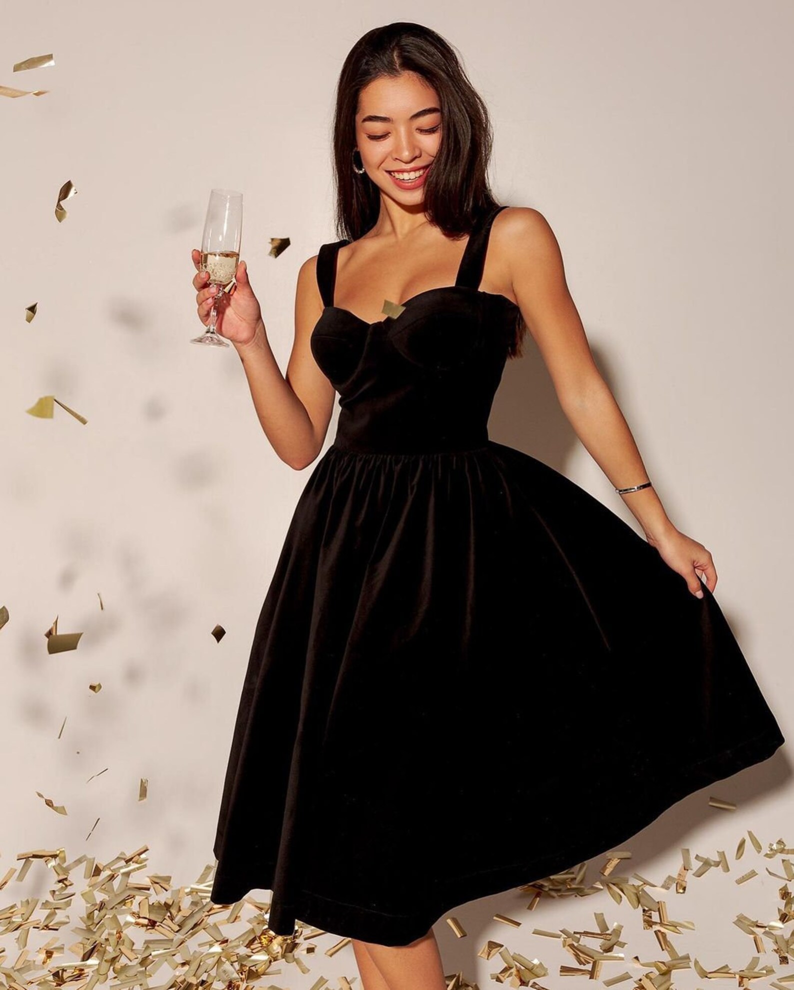 Elegant Velvet Dress Evening Dress of Midi Length Custom - Etsy