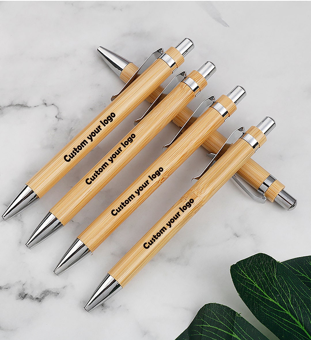 Personalized Logo Bamboo Ballpoint Pencustom Name Pen for - Etsy
