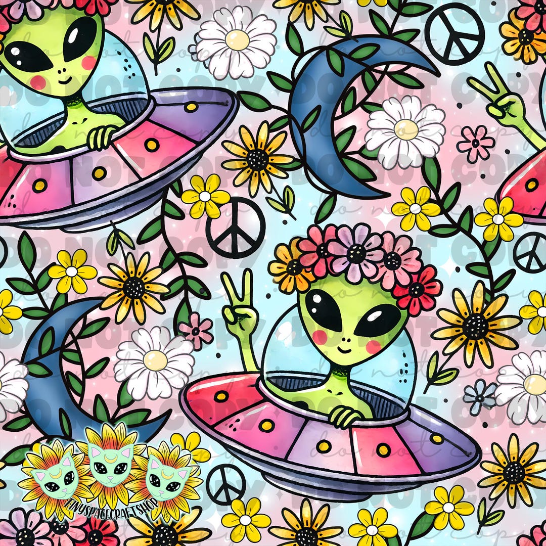 Groovy Alien SEAMLESS Png - Etsy