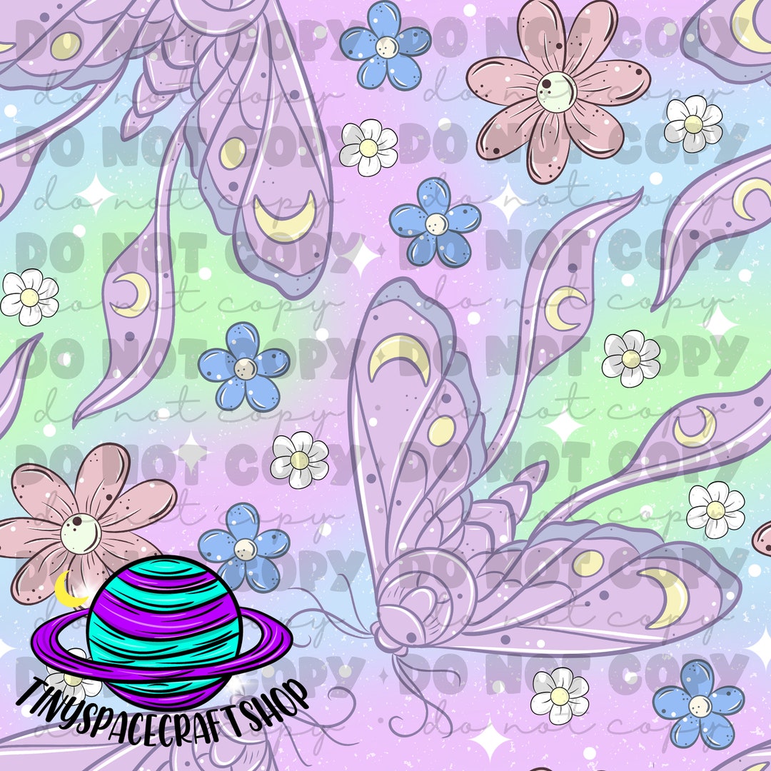 Lunar Moth Hand Drawn SEAMLESS PNG - Etsy