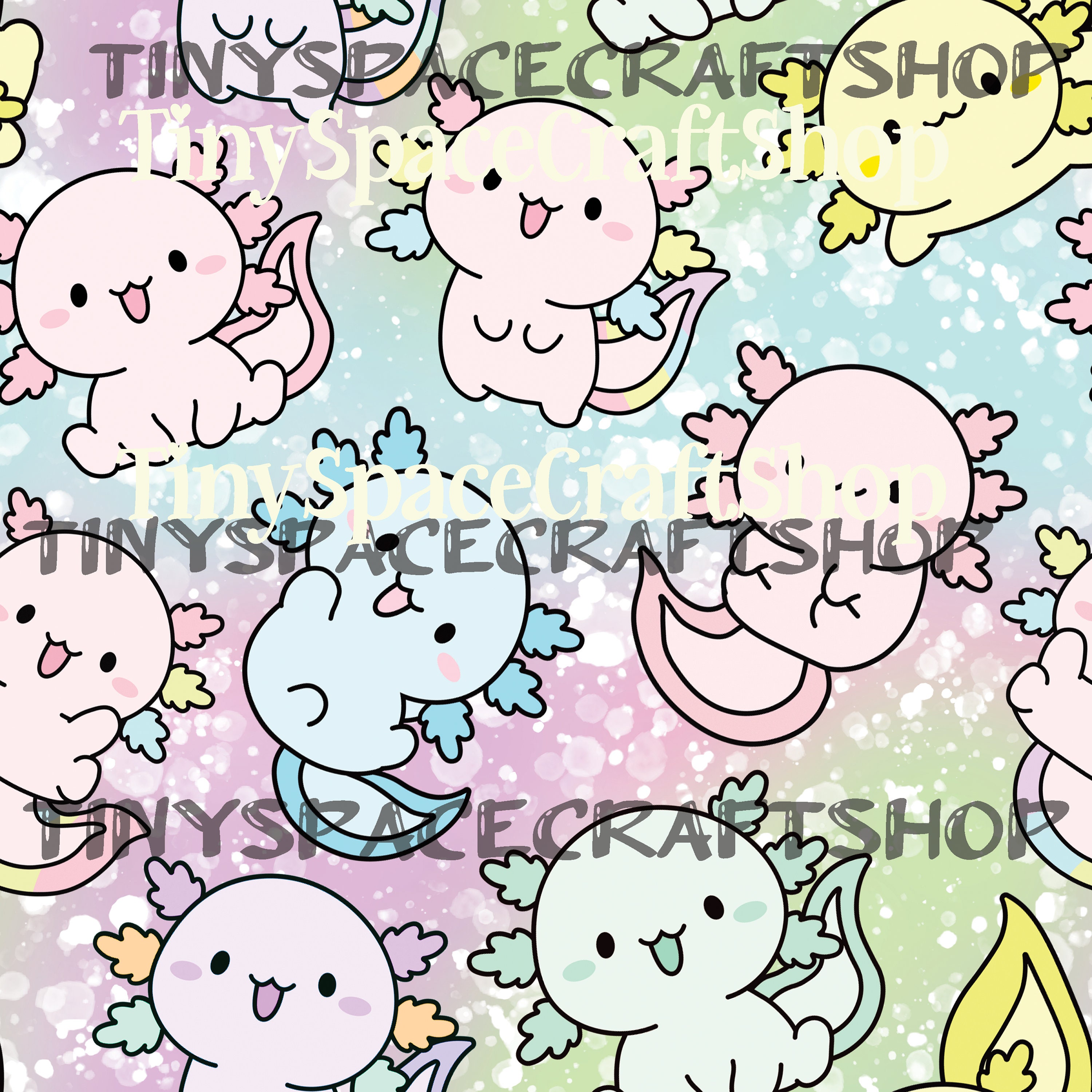 Colorful Axolotl SEAMLESS PNG - Etsy