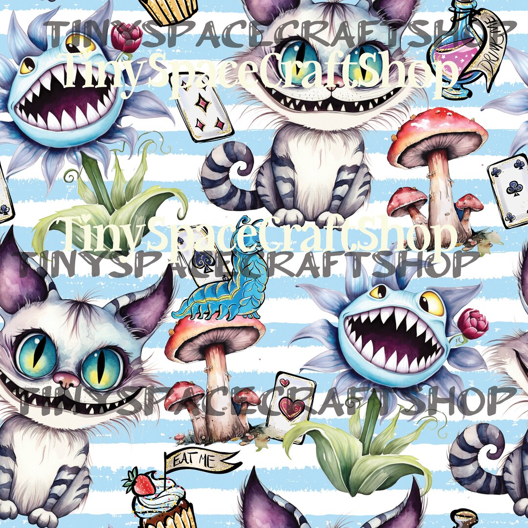 Wonderland Cat Seamless PNG - Etsy