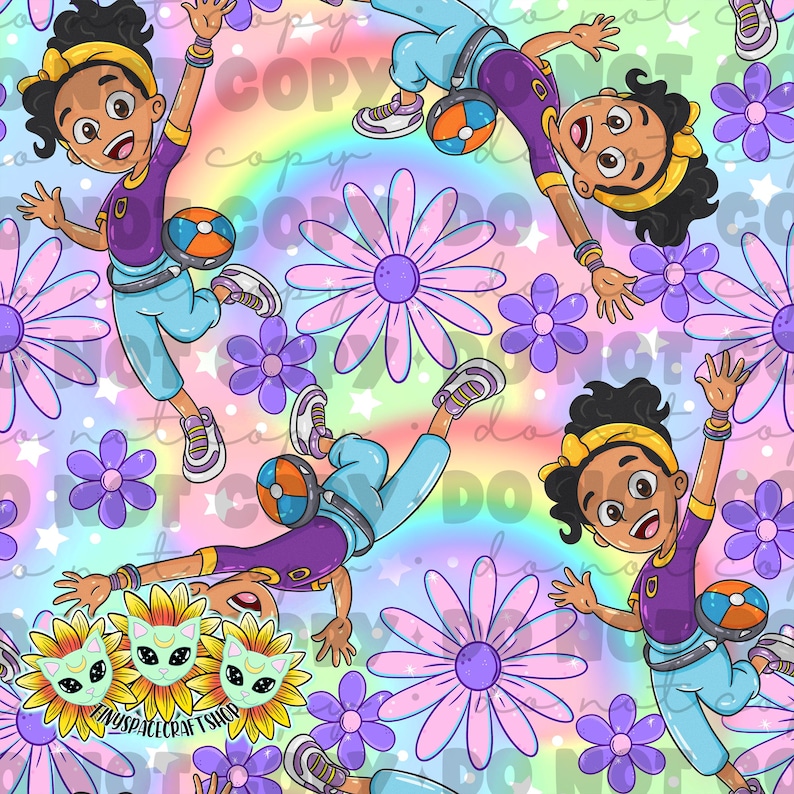 Girly Cartoon Seamless Repeating Pattern - Etsy