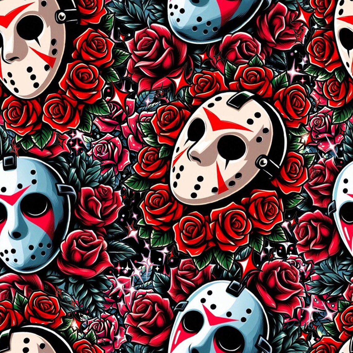 Halloween Jason Roses SEAMLESS Png - Etsy