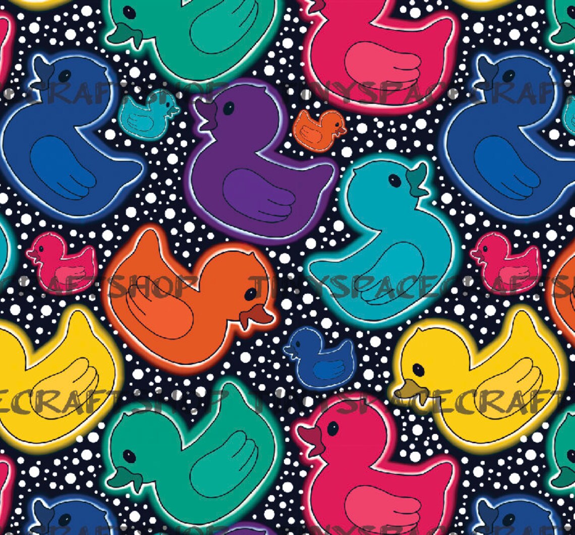 Neon Duck SEAMLESS PNG Hand Drawn - Etsy
