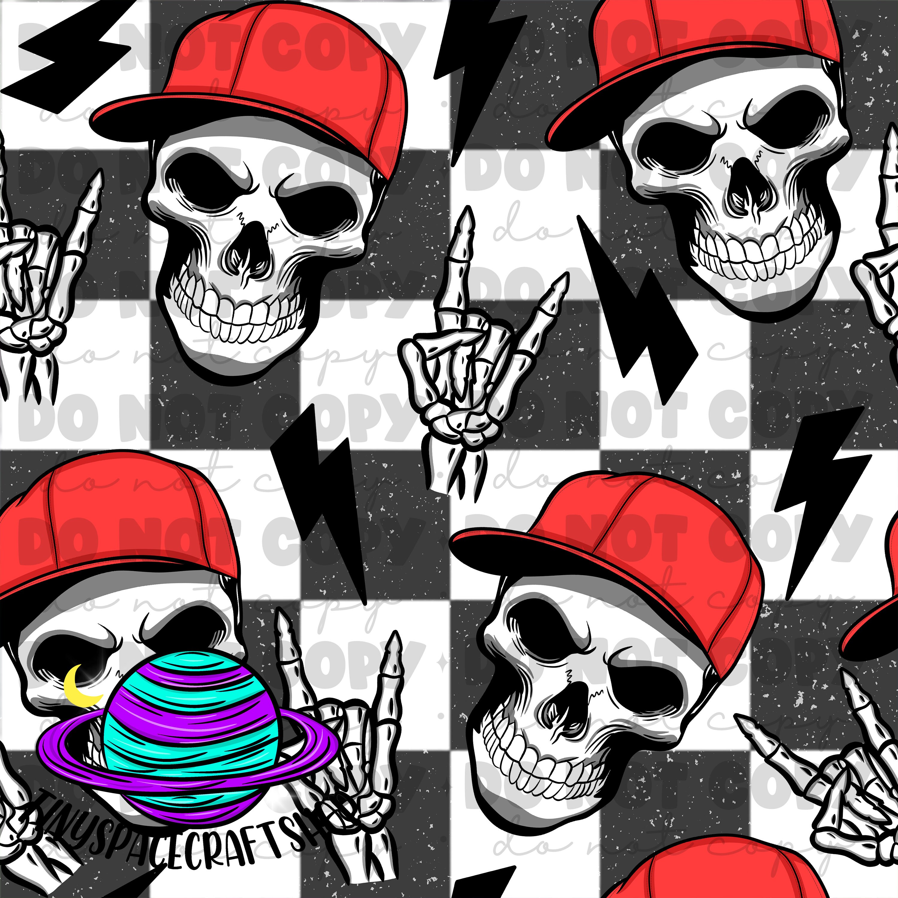 Skull SEAMLESS PNG - Etsy