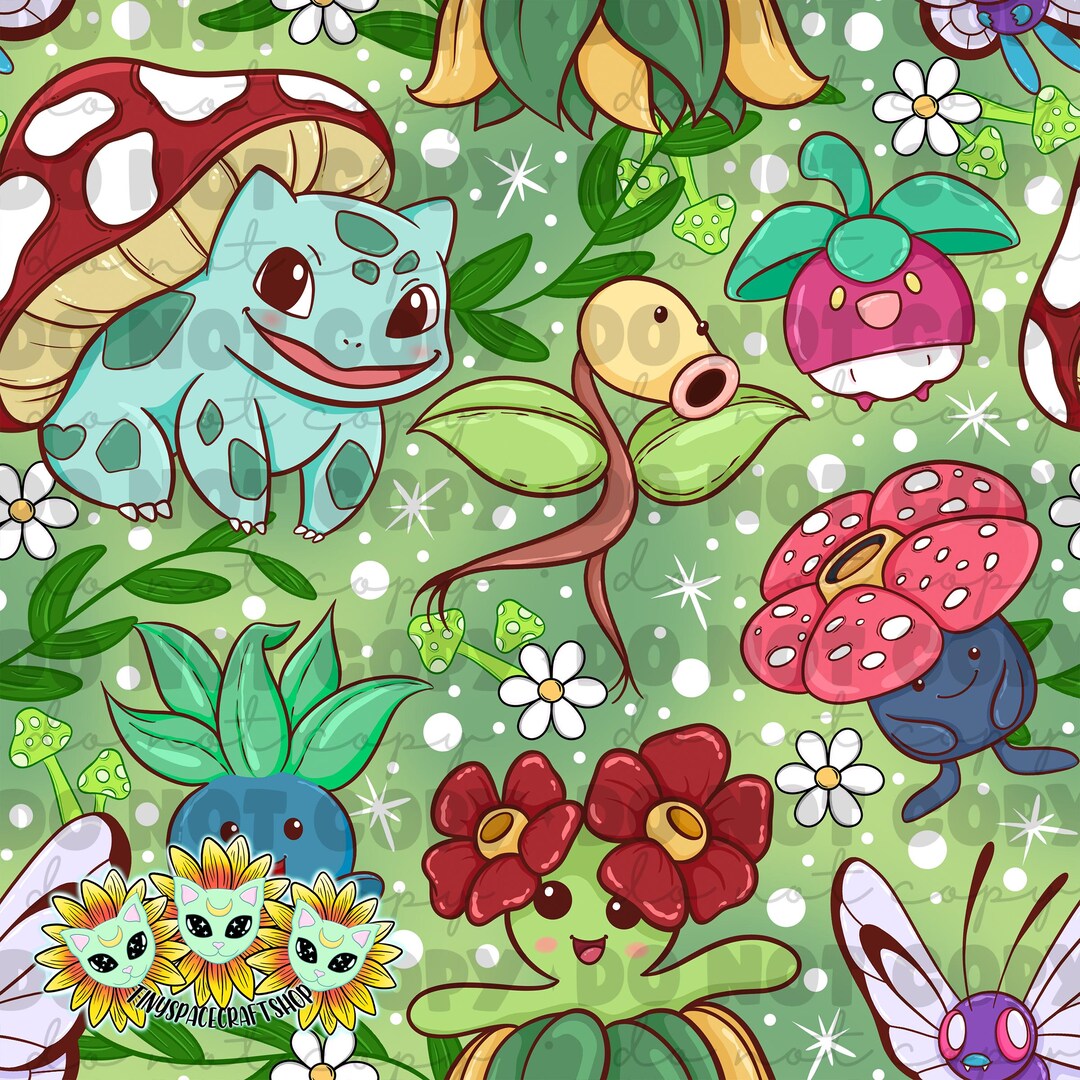 Cottage Core Poke Friends SEAMLESS Png - Etsy