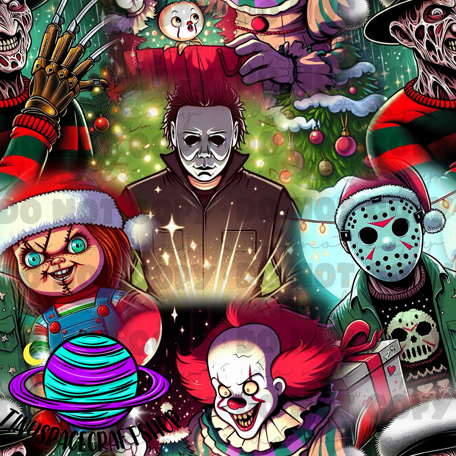 Horror Christmas SEAMLESS Png - Etsy