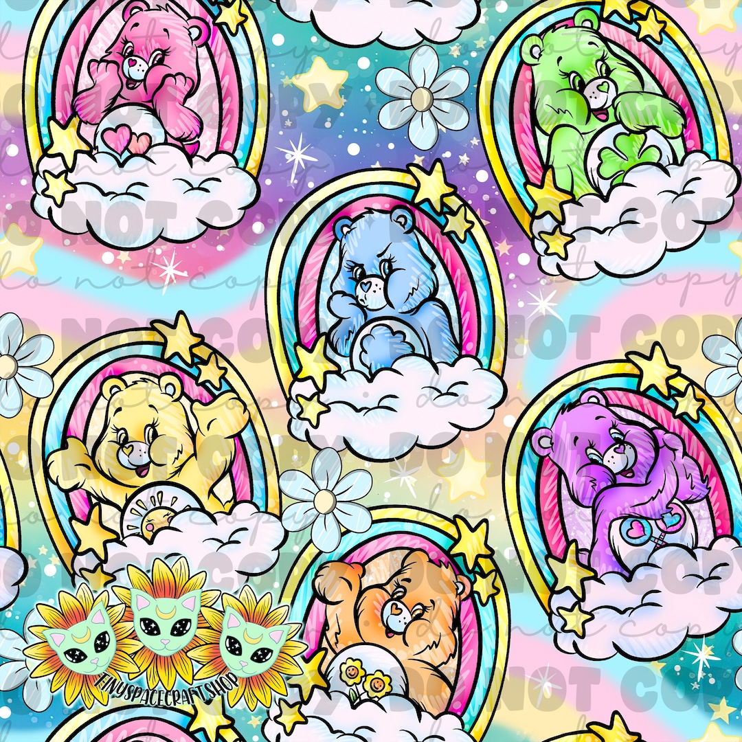 Cartoon Rainbow Bears SEAMLESS Png - Etsy