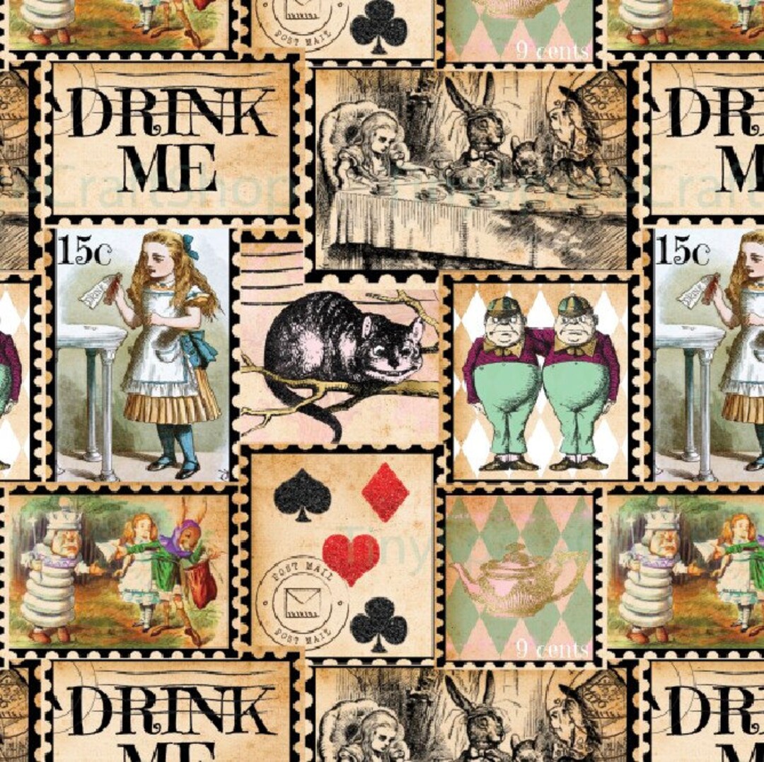 Alice Stamps Seamless PNG - Etsy