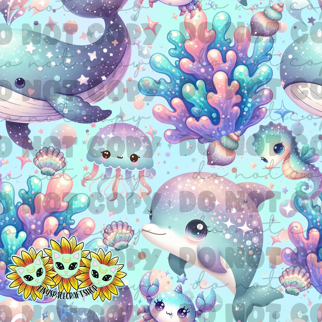 Ocean Animals Seamless Repeating Pattern - Etsy