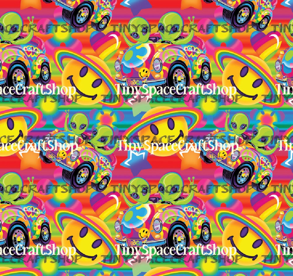 Rainbow Alien SEAMLESS PNG - Etsy