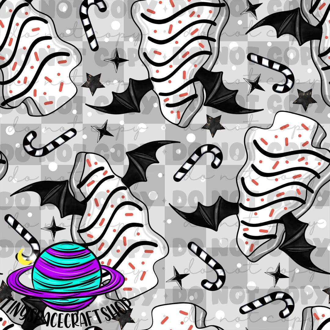 Batty Christmas Cakes SEAMLESS Png - Etsy