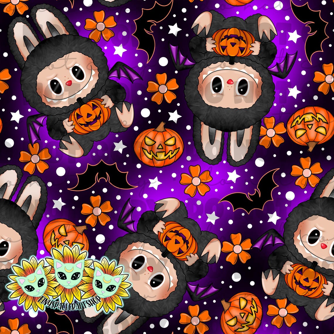 Halloween Monster Tiles Repeating Seamless Pattern - Etsy
