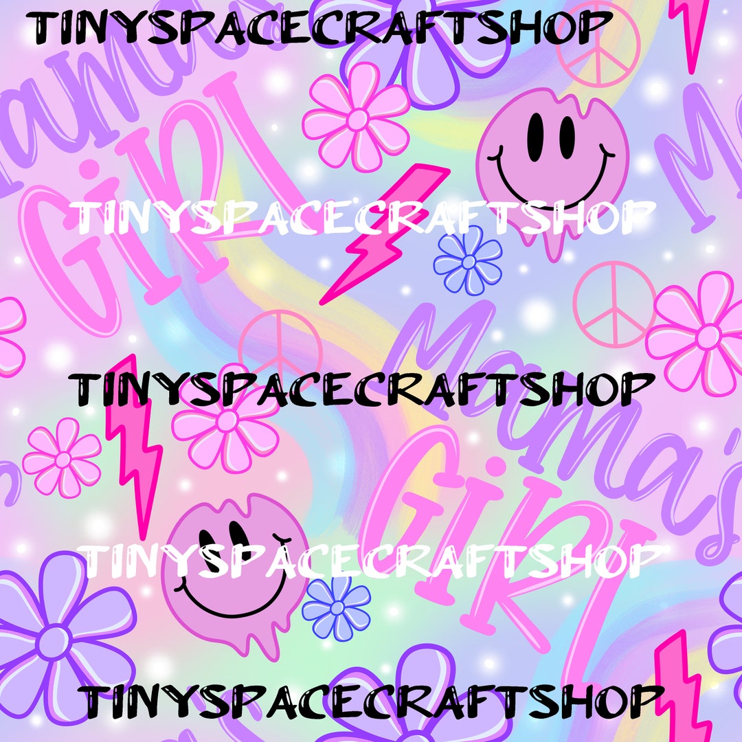 Mamas Girl Hand Drawn SEAMLESS PNG - Etsy