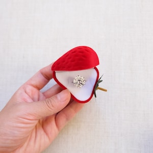 Strawberry Ring Box, Cute Ring Box, Gift for Her, Engagement Ring Box ...