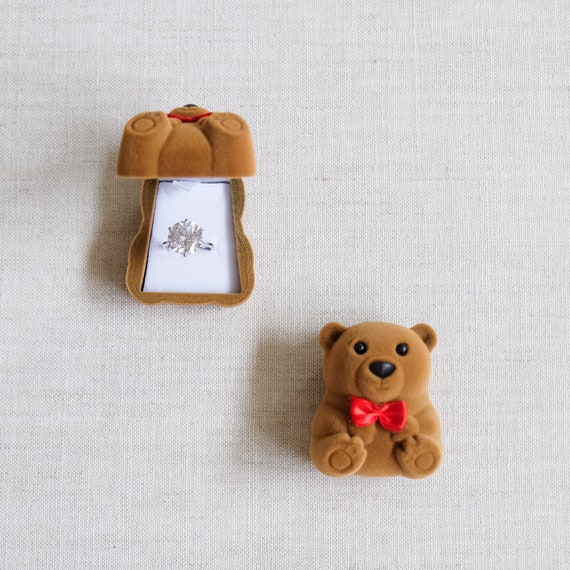 Super Cute Bear Ring Box Engagement Ring Box Gift for Her | Etsy