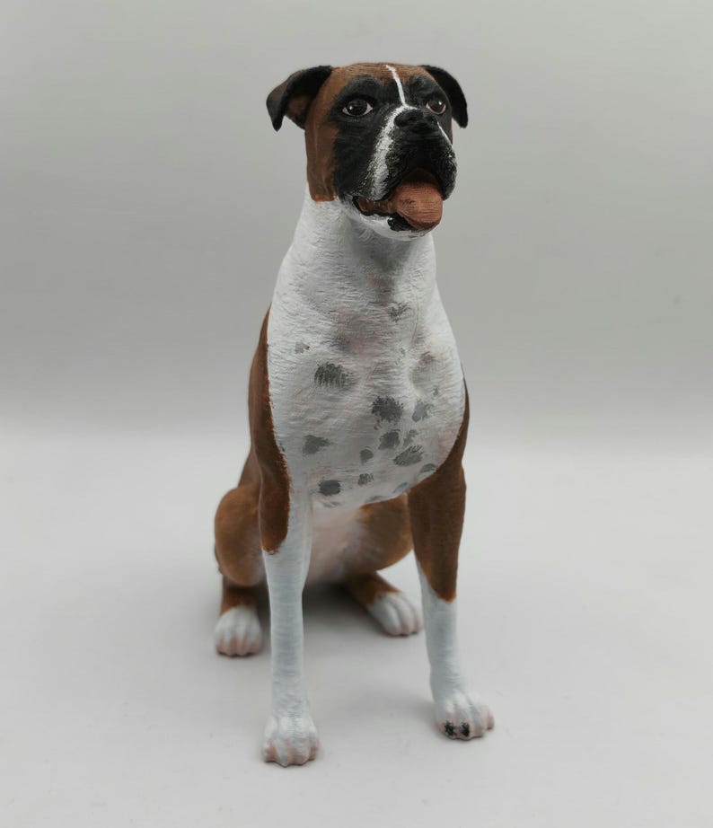 Personalized Boxer Dog Figurine - Handmade 3D Pet Statue, Cake Topper ...