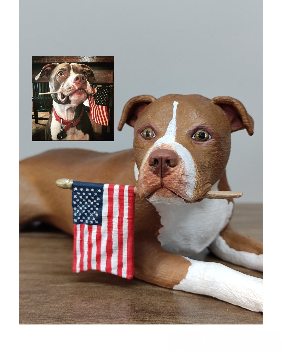 Personalized Pitbull Figurine – Handmade Dog Statue Cake Topper - Etsy